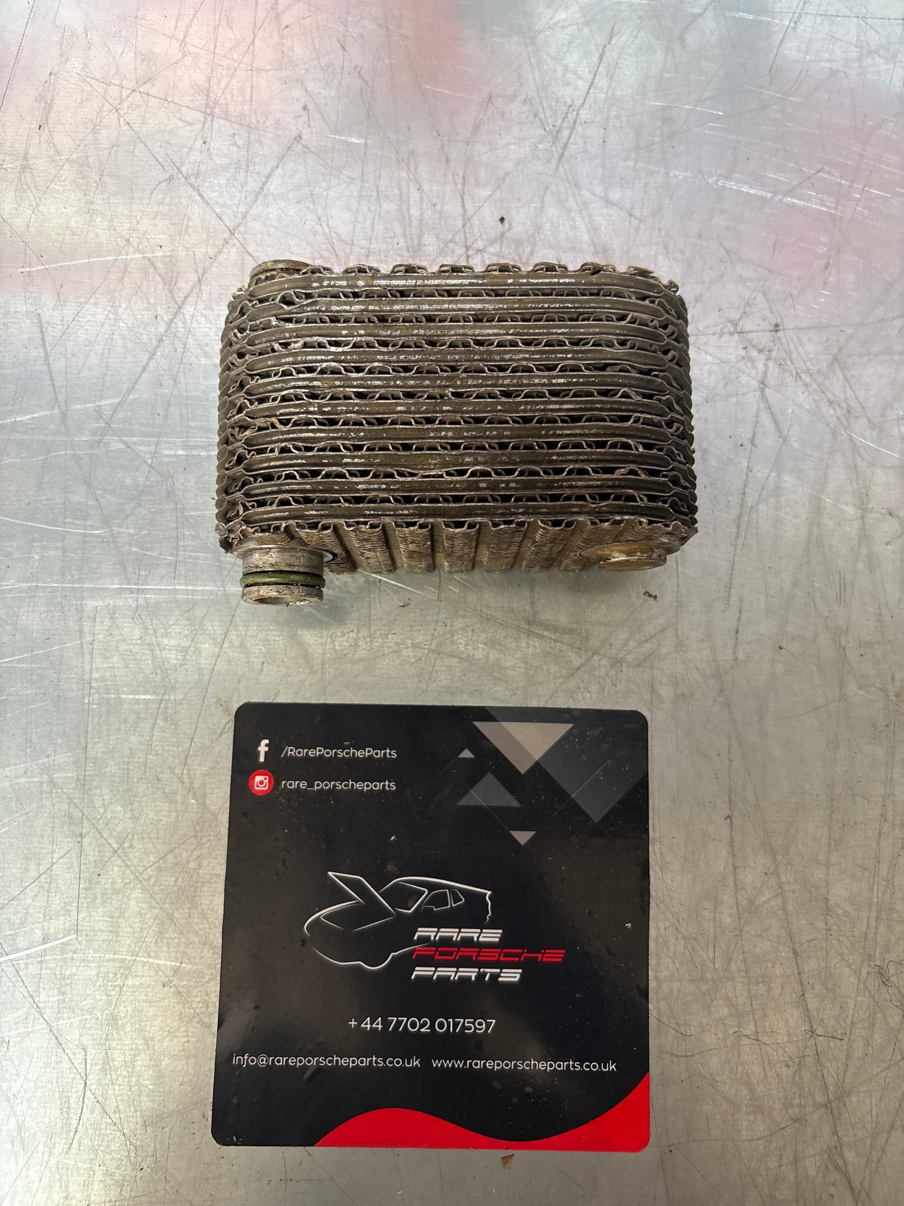 Porsche 924S 944 oil-water radiator, oil cooler, heat exchanger 944107 – Rare Porsche Parts