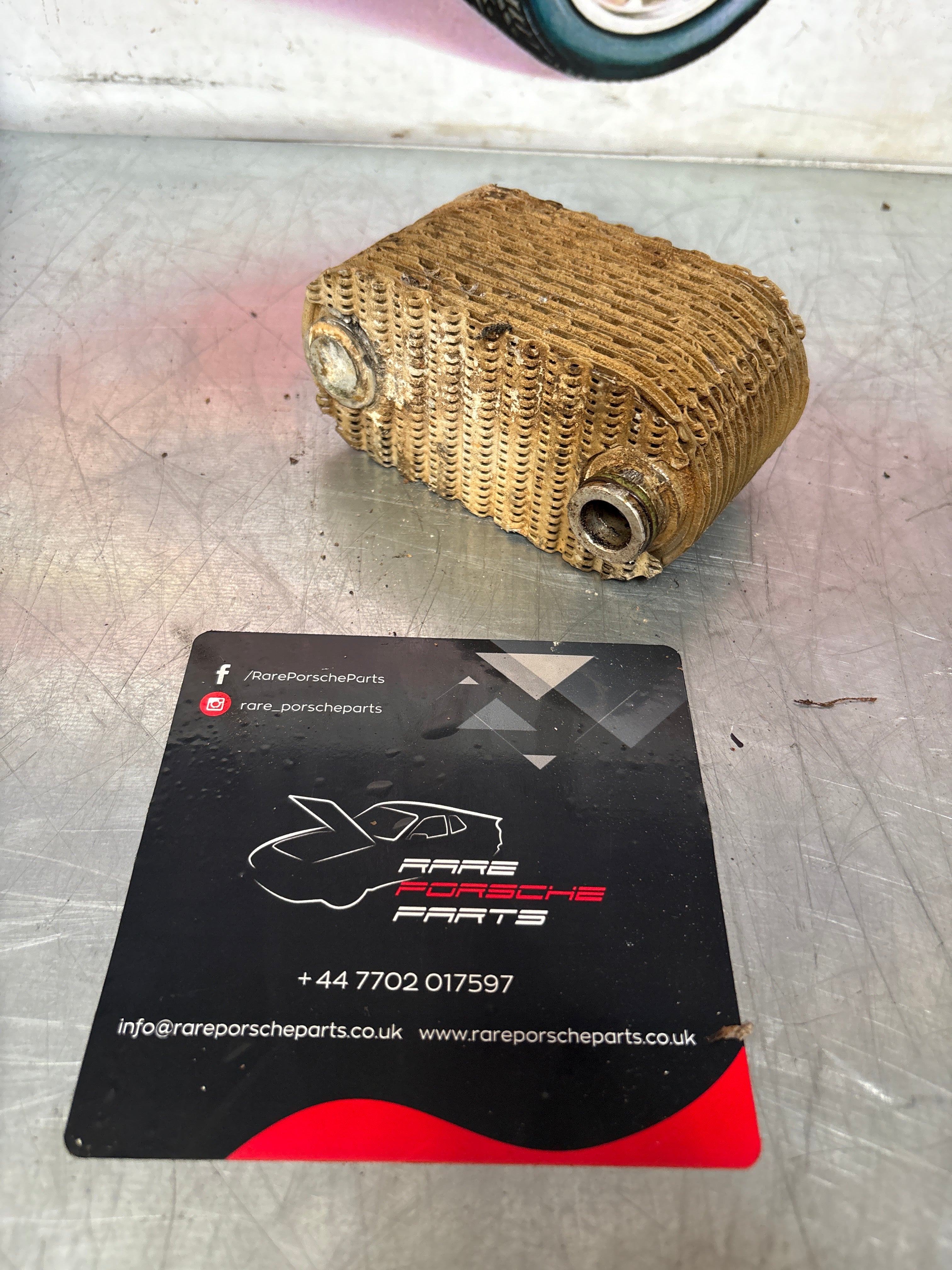 Porsche 924S 944 oil-water radiator, oil cooler, heat exchanger 944107 – Rare Porsche Parts