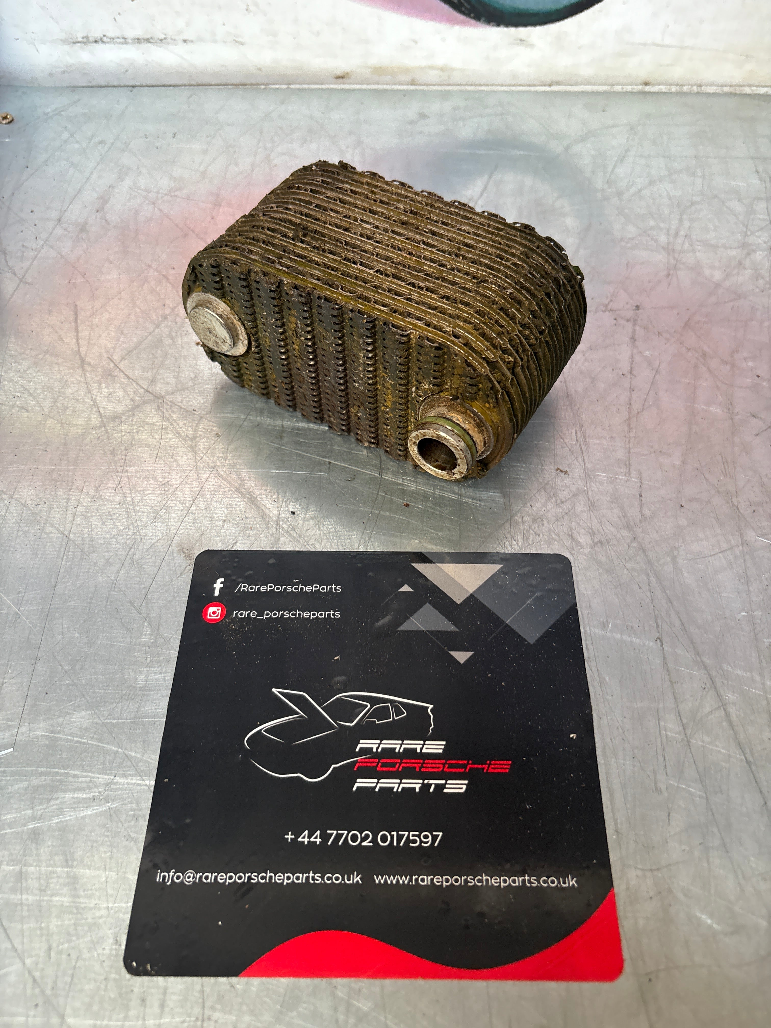 Porsche 924S 944 oil-water radiator, oil cooler, heat exchanger 944107 ...