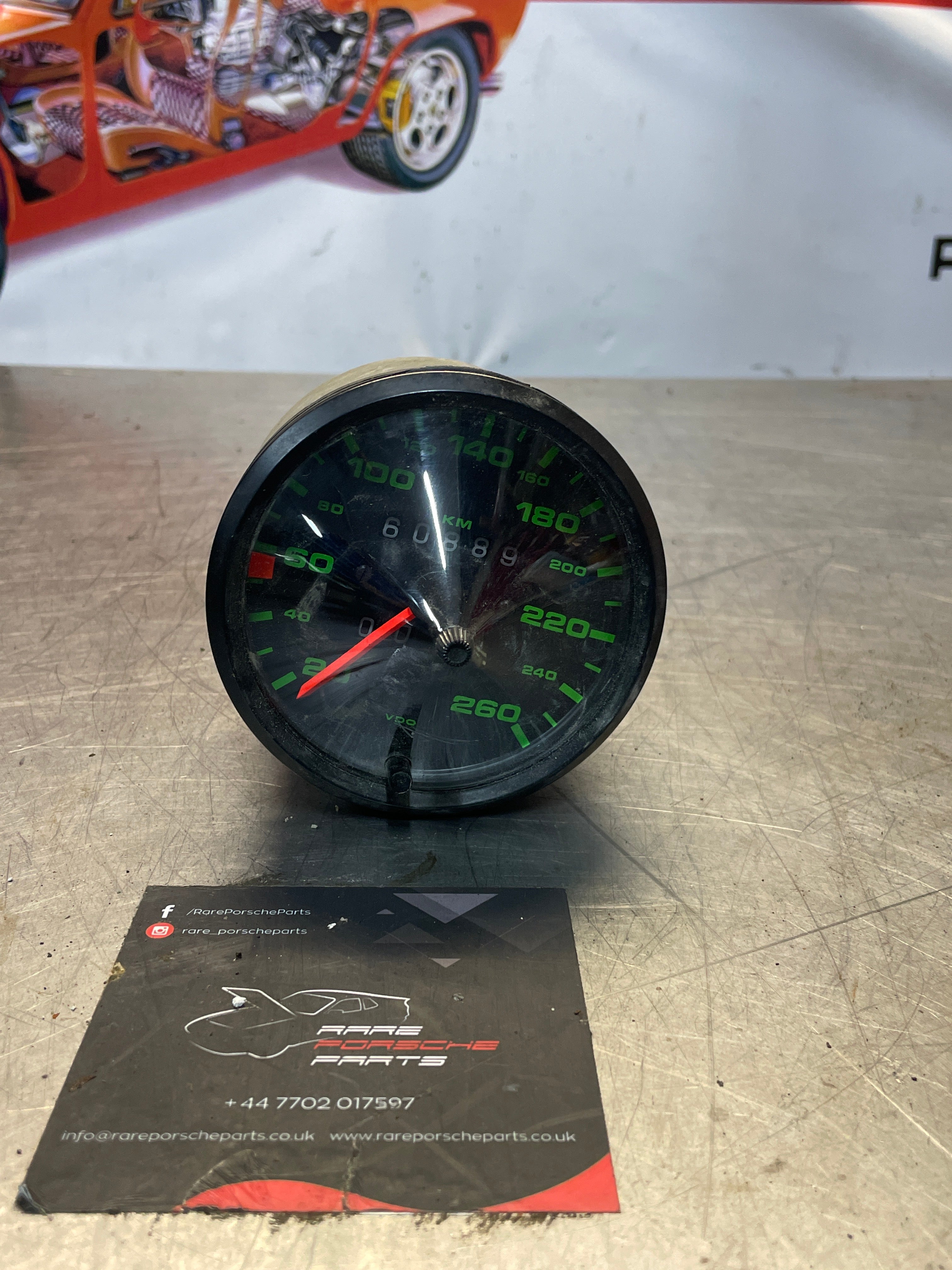 Porsche 924 Turbo speedometer, used 477957031C – Rare Porsche Parts