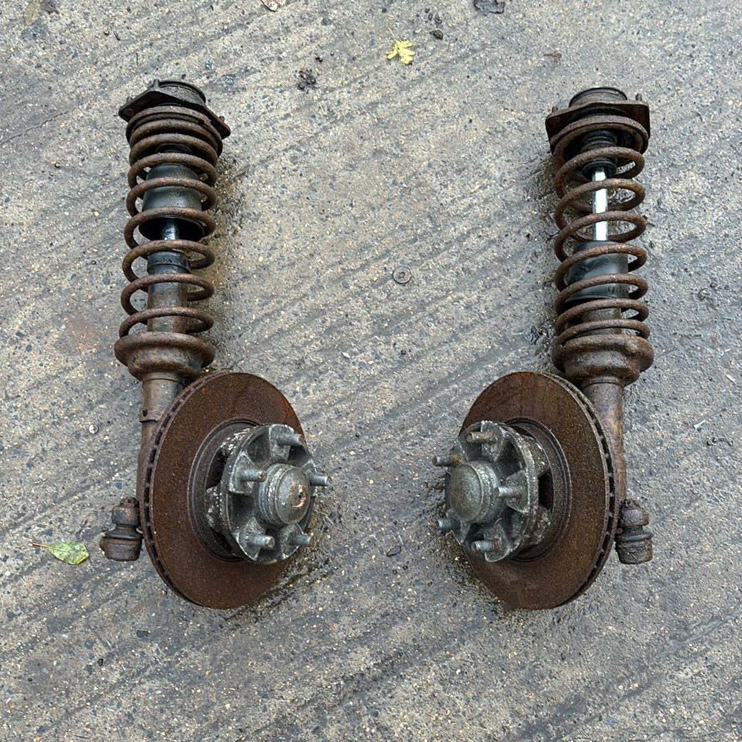 Porsche 944 early used pair of front suspension legs without brake cal ...