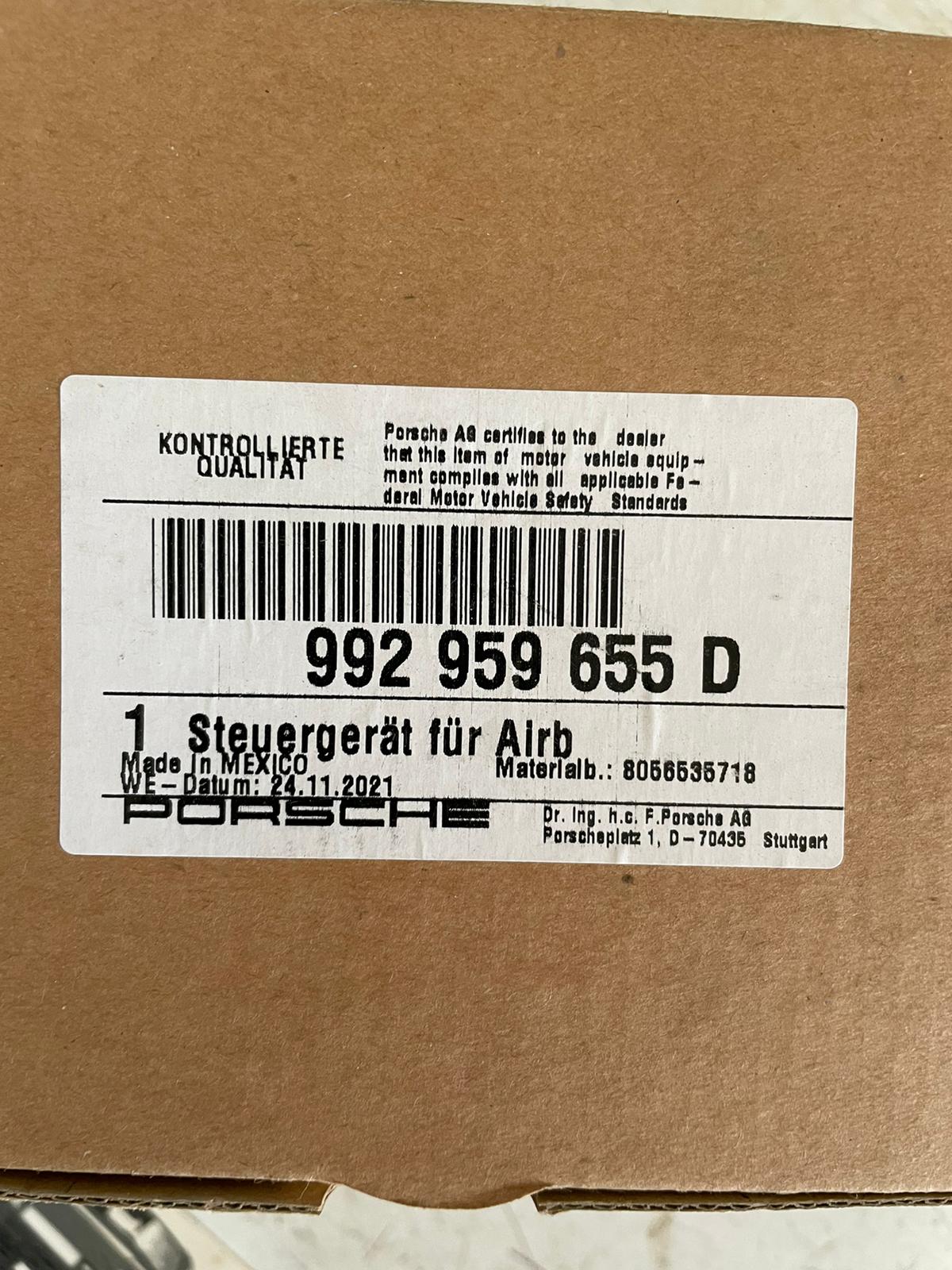 Porsche 911 992 Control Unit For Airbag 992959655D, new – Rare Porsche ...