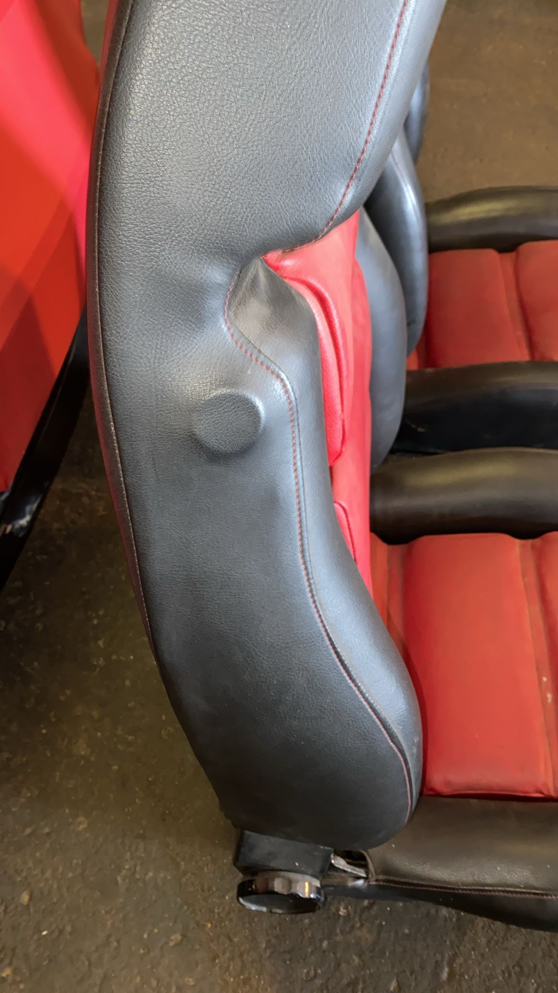 Porsche 924, 944 leather front seats red and black, used – Rare Porsche ...