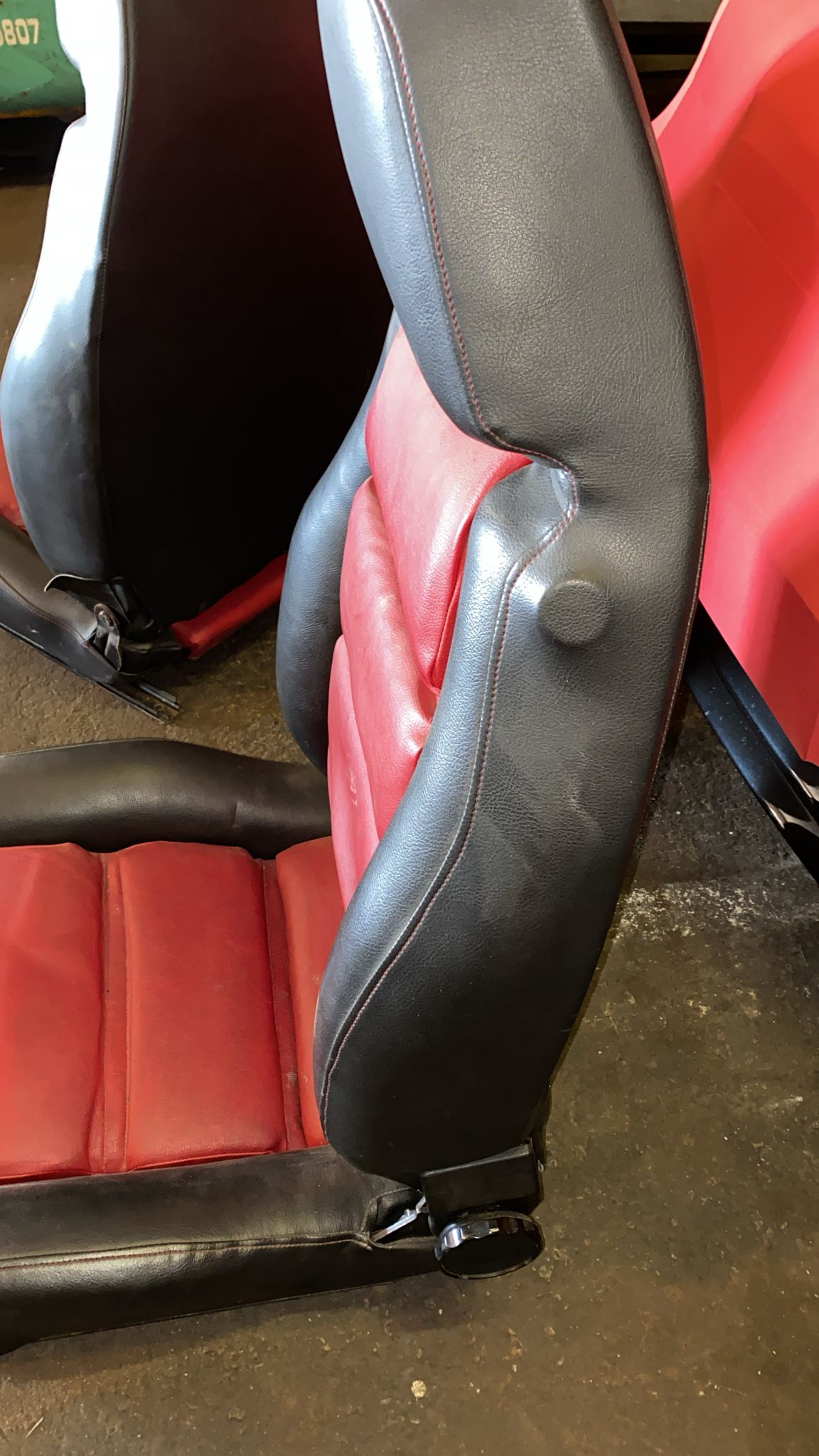 Porsche 924, 944 leather front seats red and black, used – Rare Porsche ...