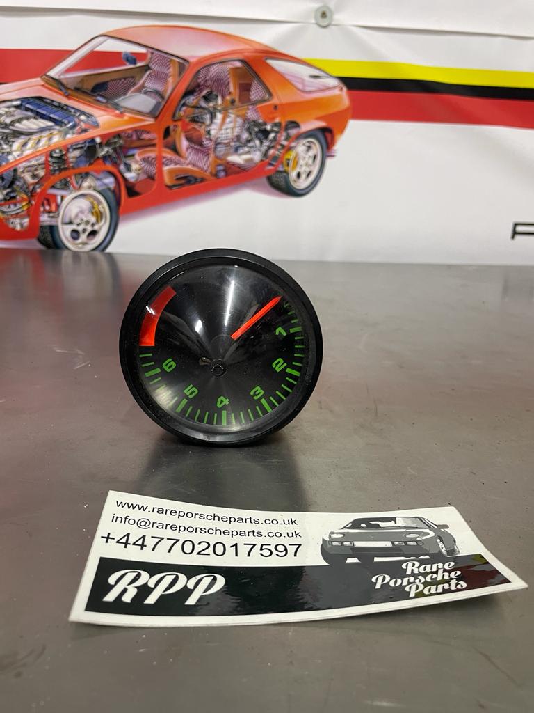 Porsche 924 Turbo Green VDO REV Counter / Tachometer gauge, used 47791 – Rare Porsche Parts