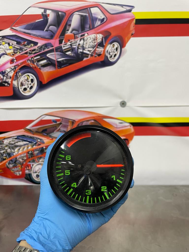 Porsche 924 Turgo Green VDO REV Counter / Tachometer gauge, used – Rare Porsche Parts